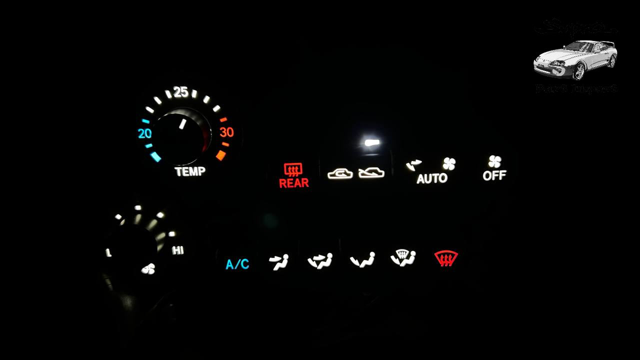 *MINT, LED CONVERTED, NEW BUTTONS* JZA80 Supra Genuine OEM RHD A/C Con ...